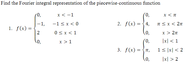 Find the Fourier integral representation of the | Chegg.com