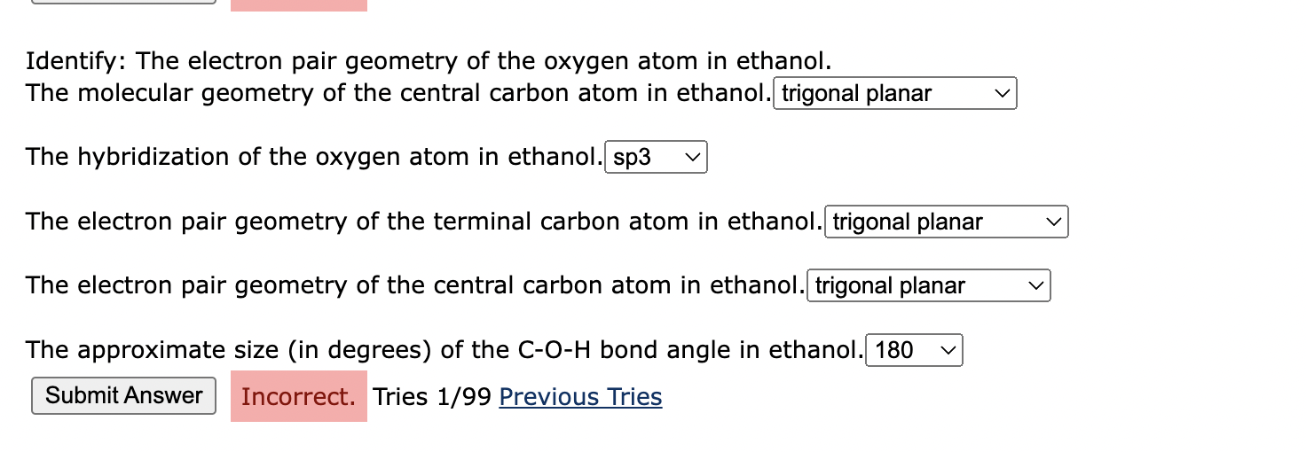 Solved Draw a Lewis structure for ethanol (C2H5OH), then | Chegg.com