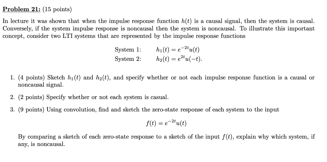 Solved lecture it was shown that when the impulse response | Chegg.com