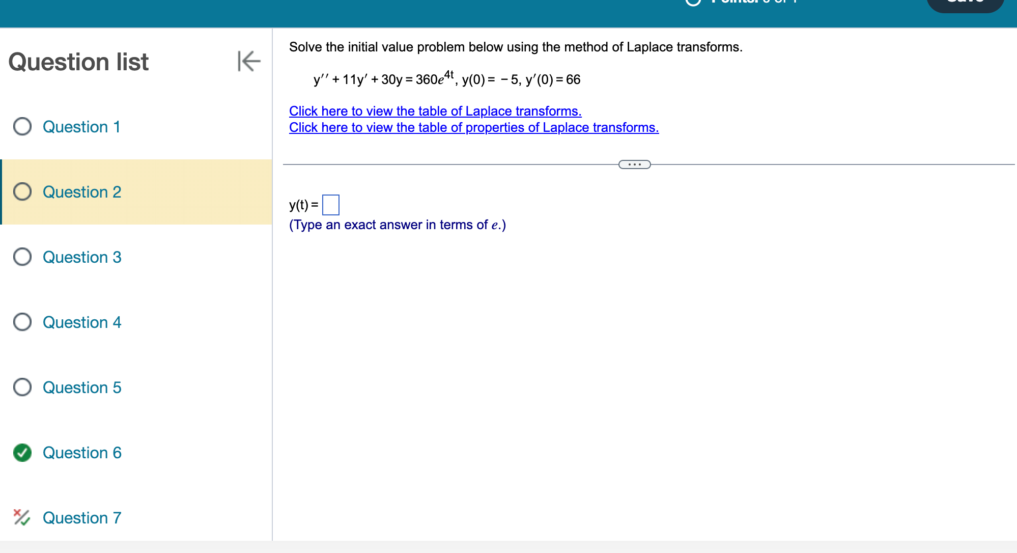 Solved Solve the initial value problem below using the | Chegg.com