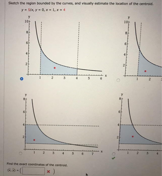 Solved Sketch the region bounded by the curves, and visually | Chegg.com