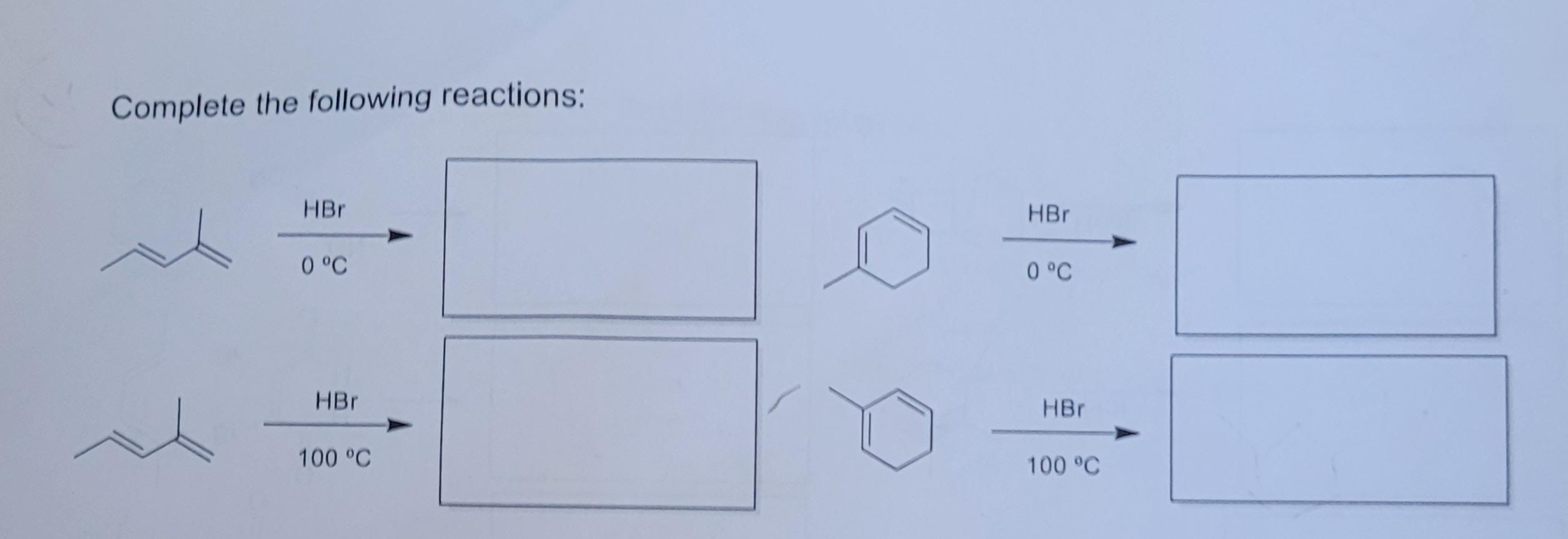 Solved Complete the following reactions: | Chegg.com