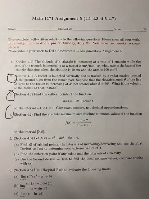 Solved Math 1171 Assignment 5 (4.1-4.3, 4.5-4.7) Name | Chegg.com