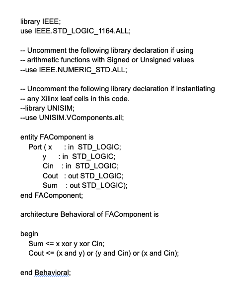 Solved library IEEE; use IEEE.STD_LOGIC_1164.ALL; -- | Chegg.com