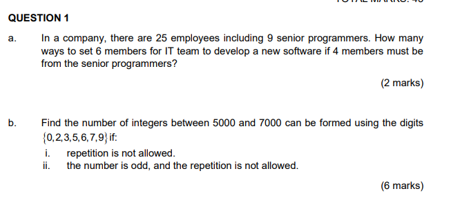 Solved In a company, there are 25 employees including 9 | Chegg.com