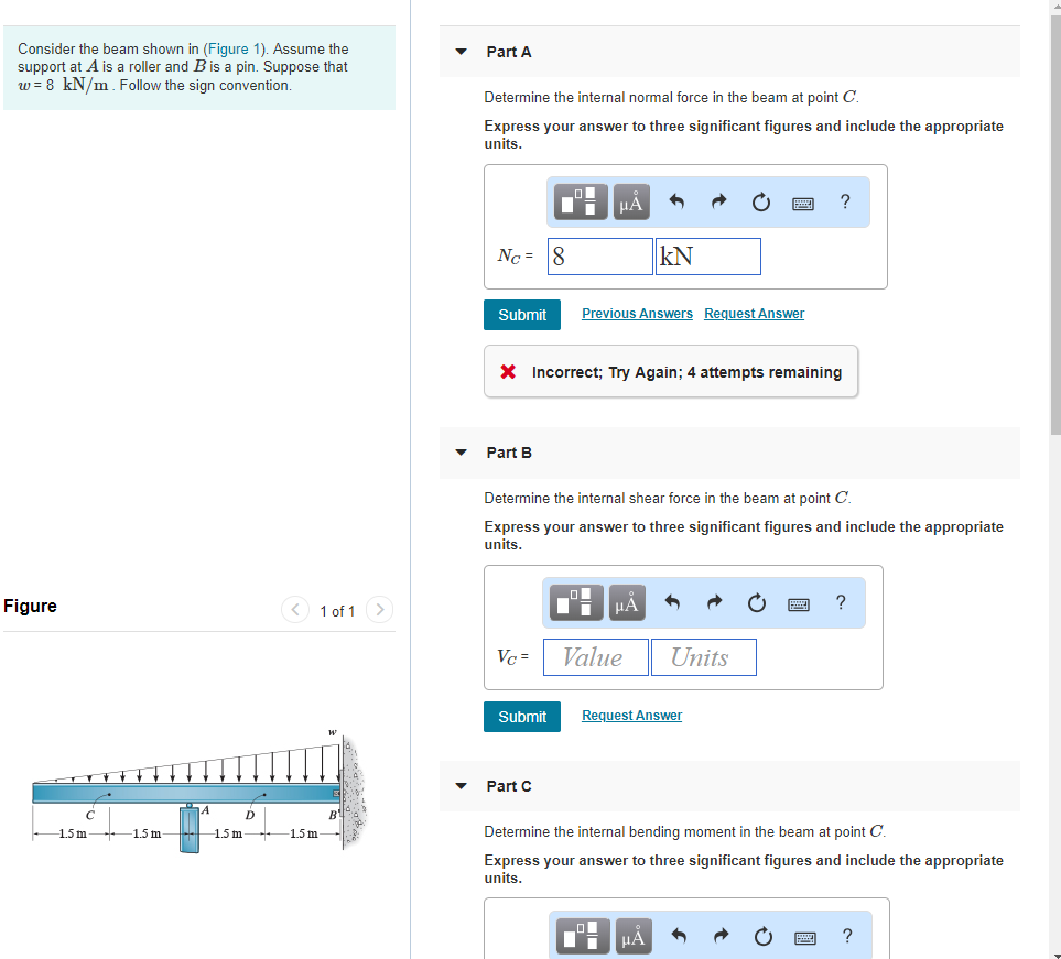 Solved Consider the beam shown in (Figure 1). Assume the | Chegg.com