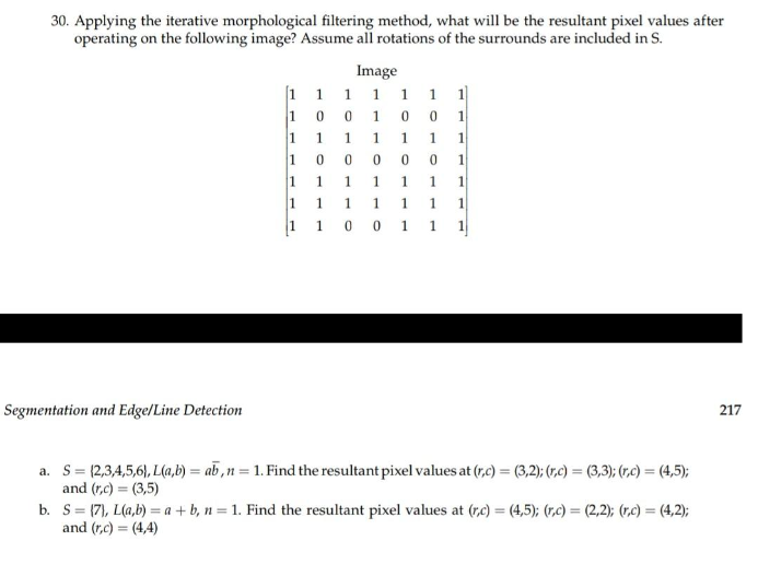 30. Applying the iterative morphological filtering | Chegg.com