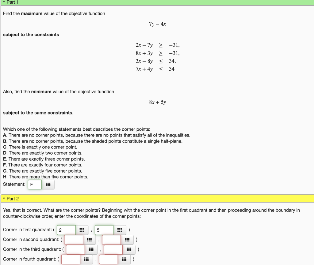 Solved Please Show Steps To Graph The Constraints Find The 0431