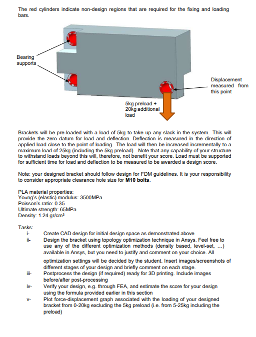 Solved Topology optimization of the bracket Utilizing | Chegg.com