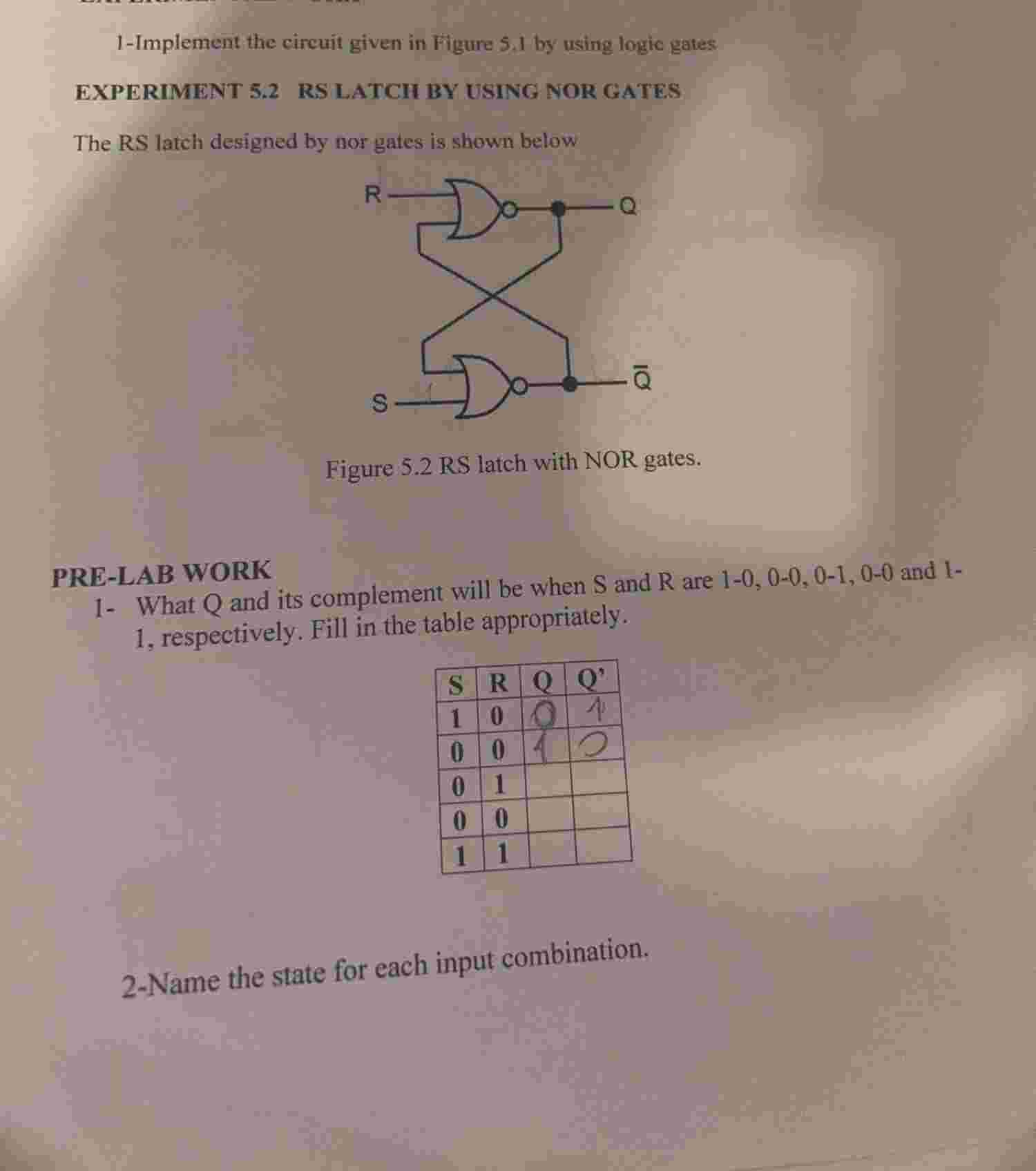 1-Implement the circuit given in Figure 5.1 ﻿by using | Chegg.com