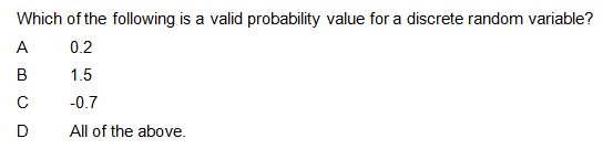 Solved Which of the following is a valid probability value | Chegg.com