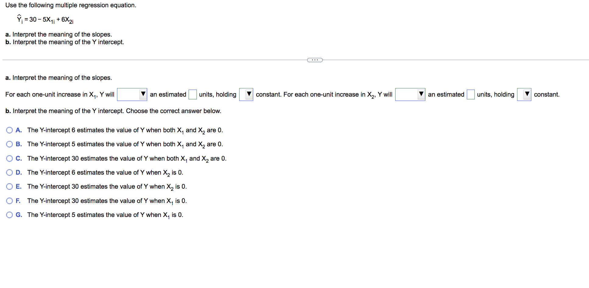 Solved Use the following multiple regression equation. | Chegg.com