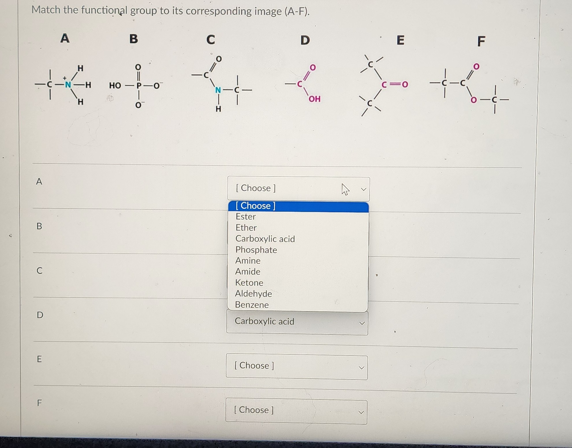 Solved could you please answer all the functional groups | Chegg.com