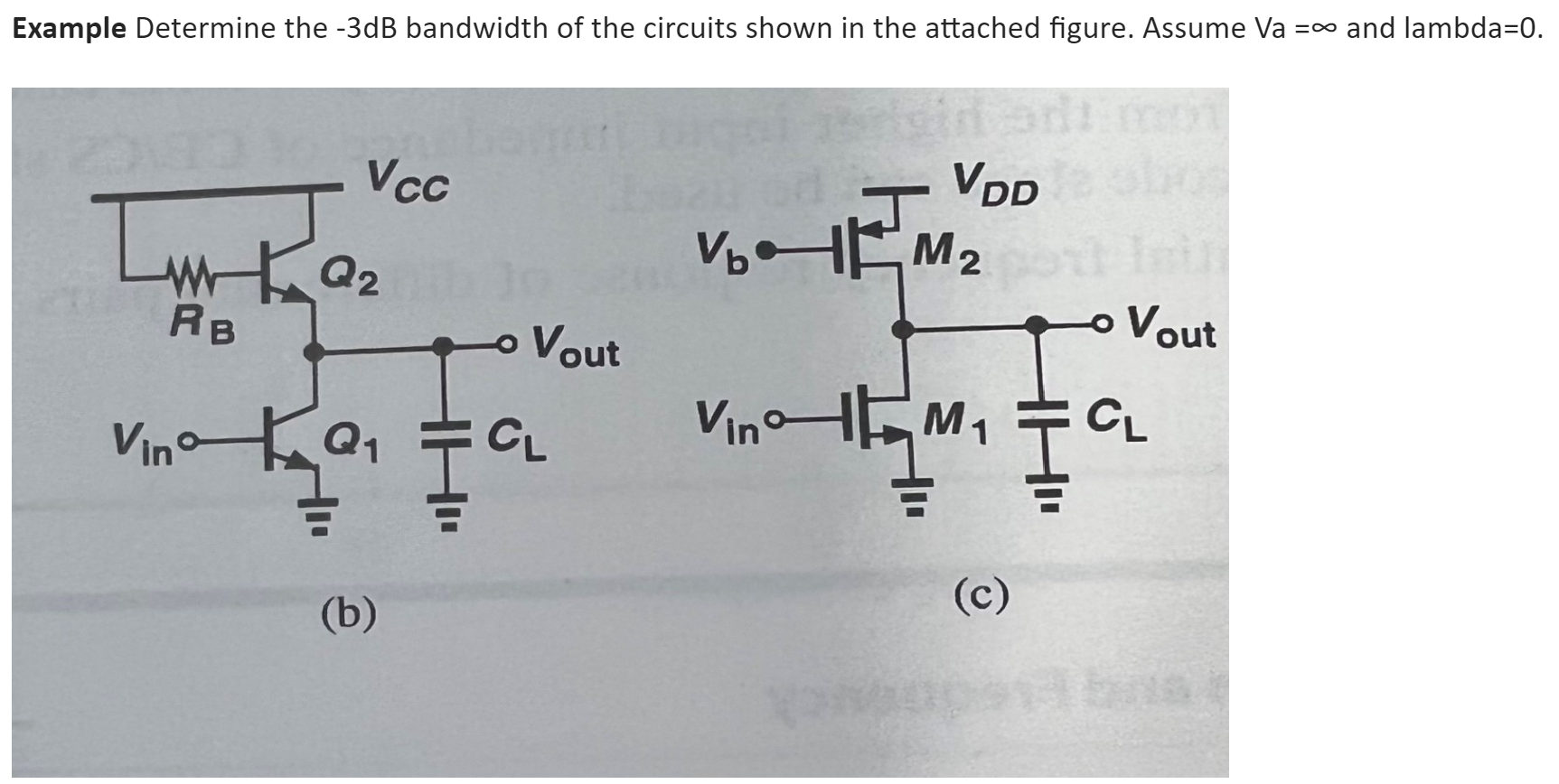 Solved Example Determine The −3 Db Bandwidth Of The Circuits 