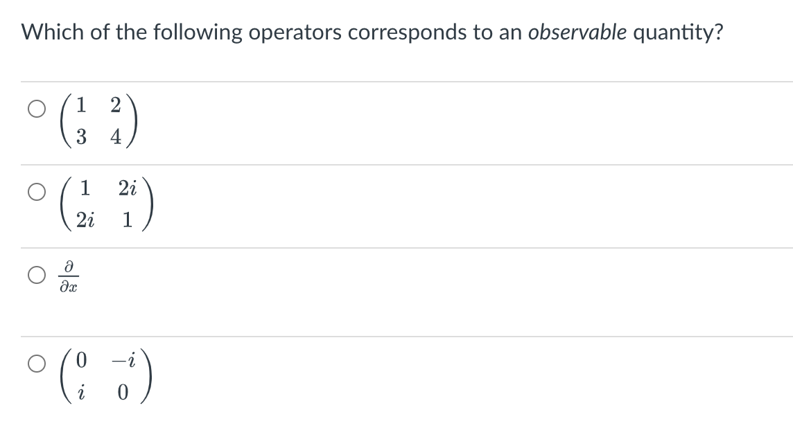 Solved Which of the following operators corresponds to an | Chegg.com