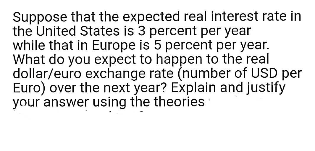 Solved Suppose that the expected real interest rate in the | Chegg.com