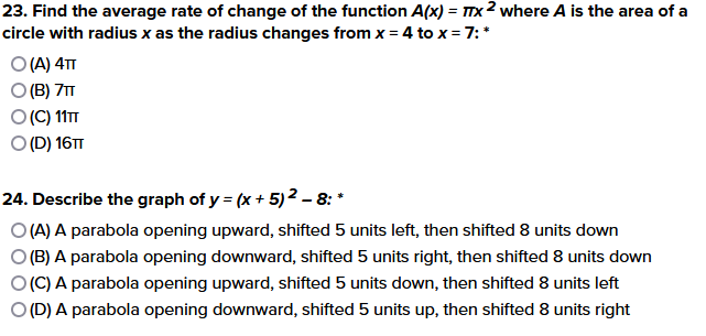 Solved 23. Find the average rate of change of the function | Chegg.com