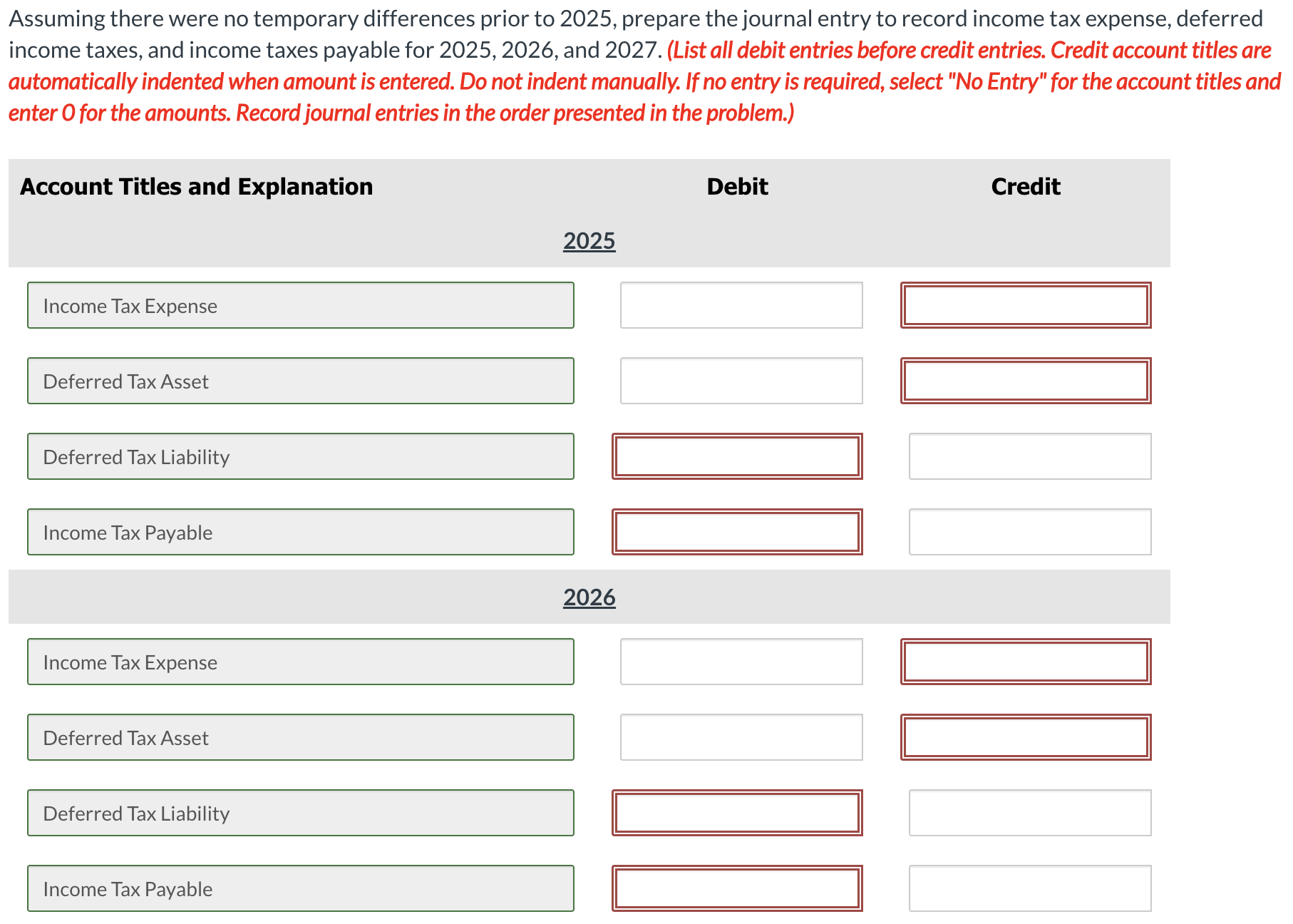 Solved Assuming there were no temporary differences prior to | Chegg.com