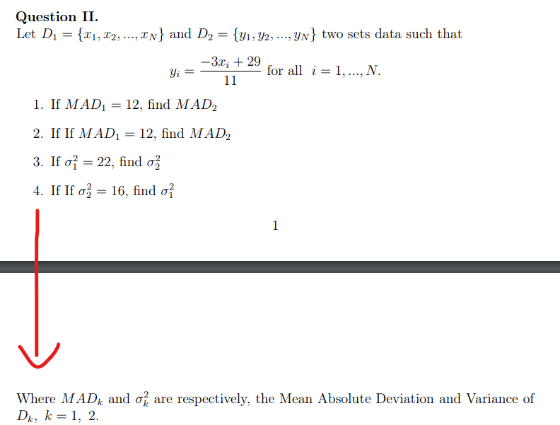 Solved Question II. Let D1={x1,x2,…,xN} and D2={y1,y2,…,yN} | Chegg.com
