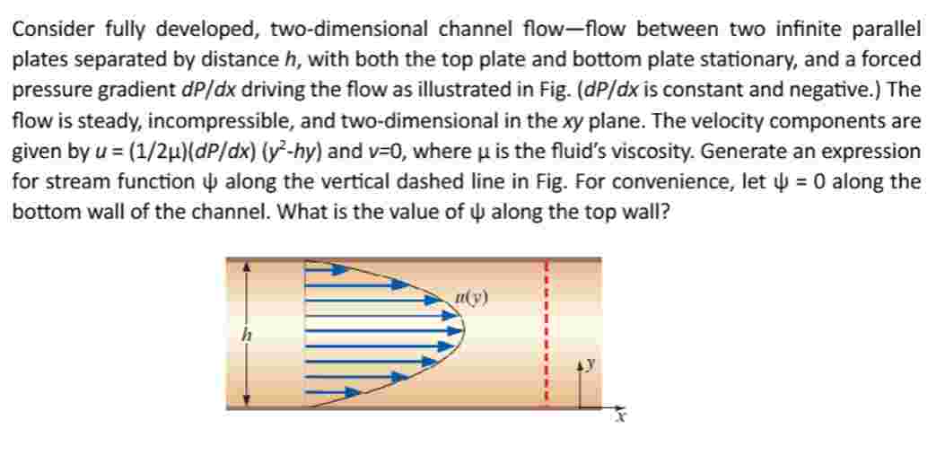 Solved by an EXPERT Consider fully developed, two-dimensional channel ...
