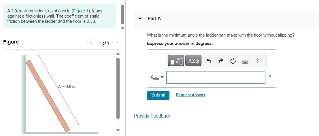 Solved A 3.0-m -long ladder, as shown in (Figure 1), | Chegg.com