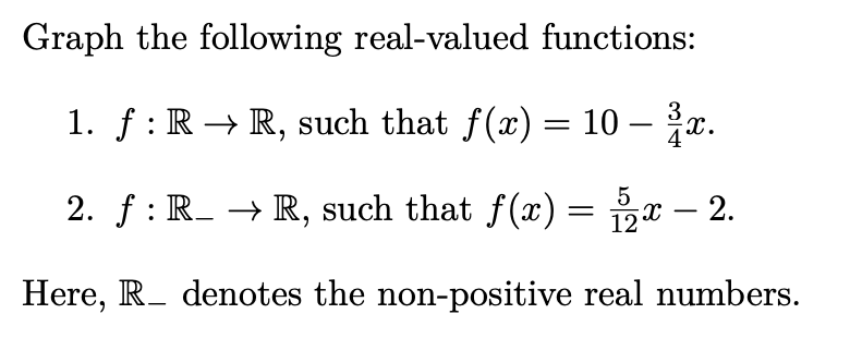 Solved Graph the following real-valued functions: 1. f:R→R, | Chegg.com