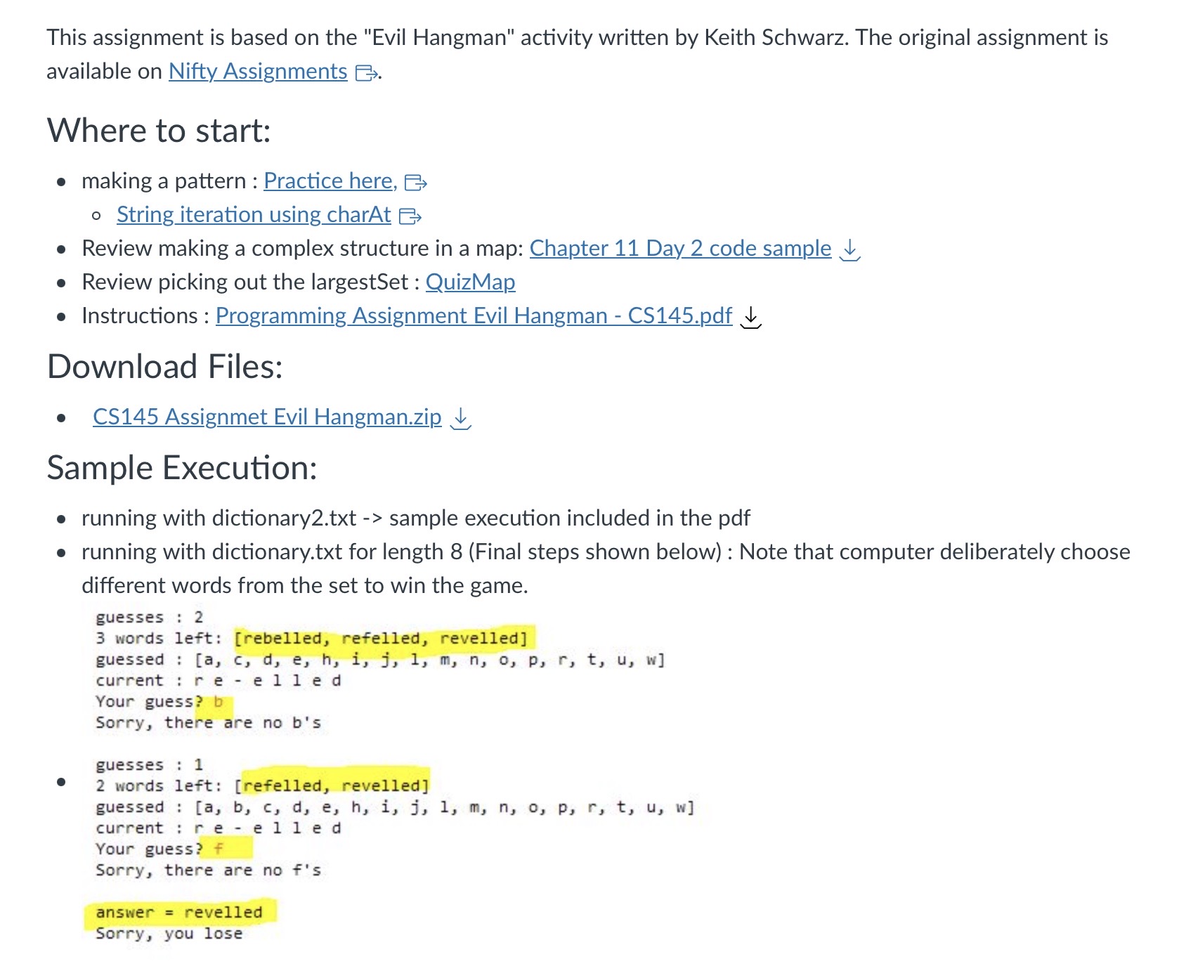 Solved This assignment is based on the "Evil Hangman" | Chegg.com