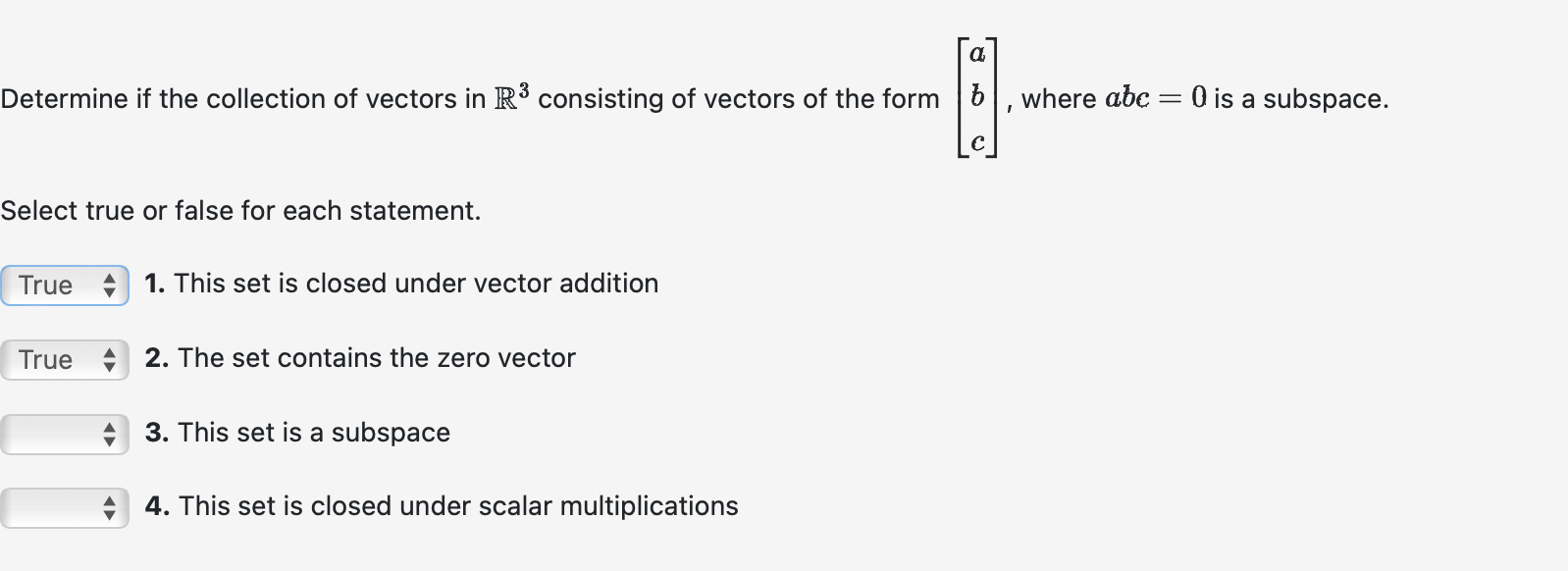 Solved Determine if the collection of vectors in R3 | Chegg.com
