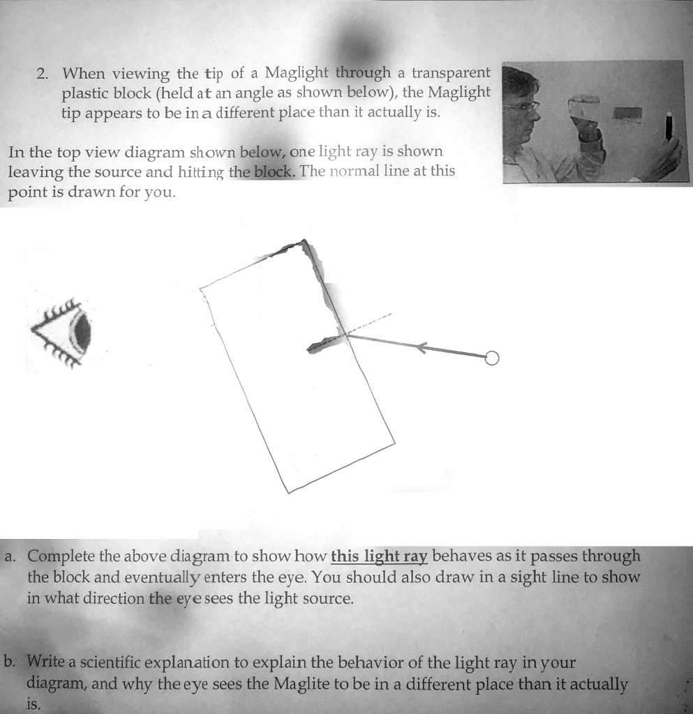 Solved 2. When viewing the tip of a Maglight through a | Chegg.com