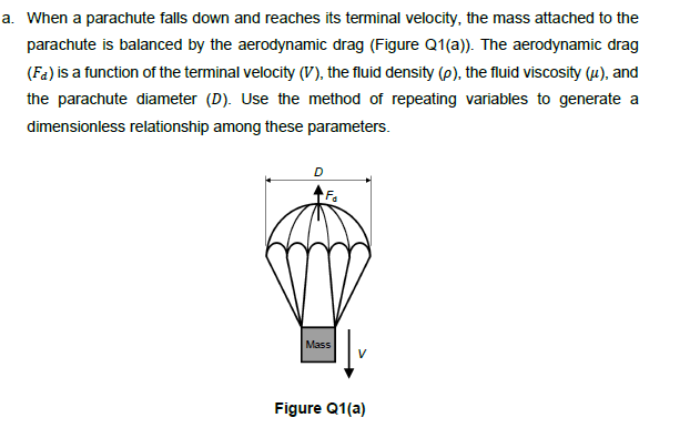 Solved a. When a parachute falls down and reaches its | Chegg.com