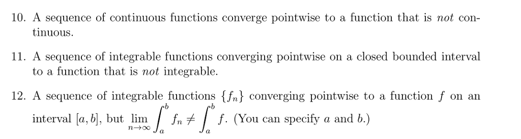 Solved A Sequence Of Continuous Functions Converge Pointwise