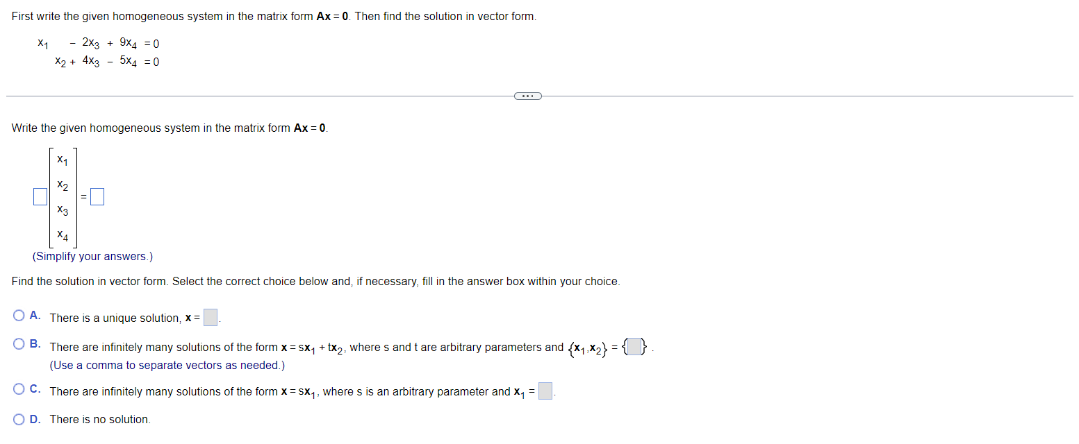 Solved First write the given homogeneous system in the | Chegg.com