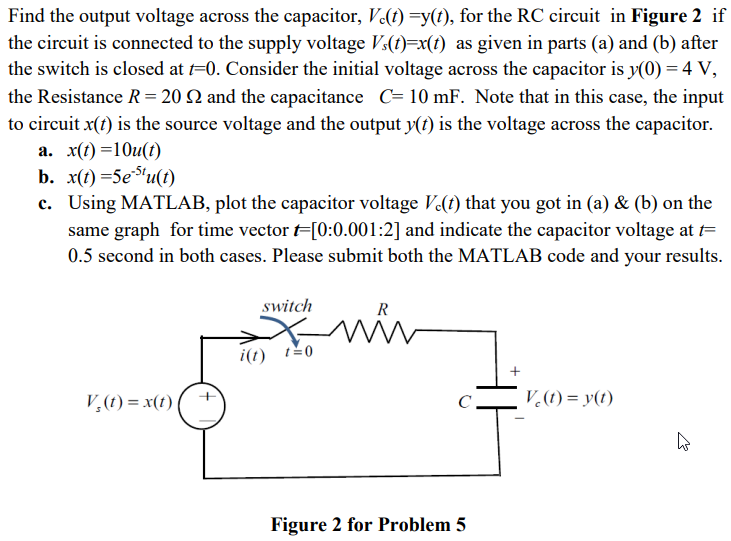 Solved Find the output voltage across the capacitor, | Chegg.com