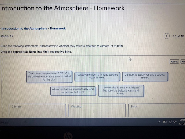 Solved Introduction to the Atmosphere - Homework | Chegg.com