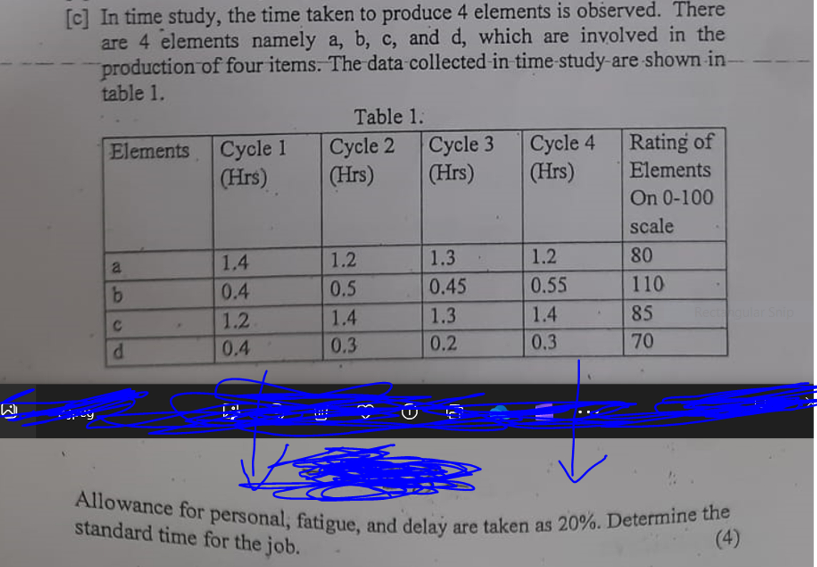 Solved Allowance for personal, fatigue, and delay are taken | Chegg.com