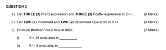 Solved (6 Marks) (4 Marks) QUESTION 2 a) List THREE (3) | Chegg.com