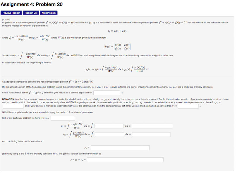 Solved Assignment 4: Problem 20 Previous Problem Problem | Chegg.com