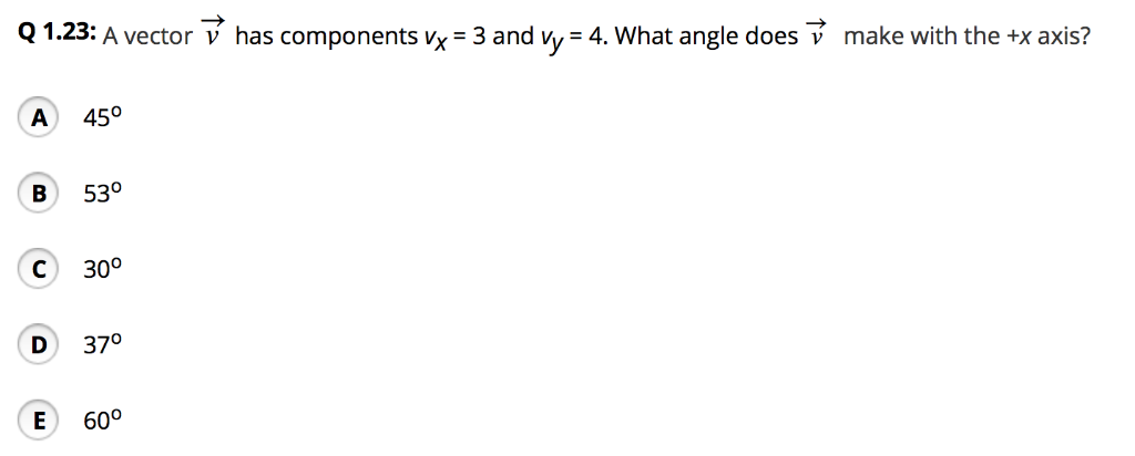 Solved Q 1.23: A vector v has components Vx = 3 and vy ,= 4. | Chegg.com