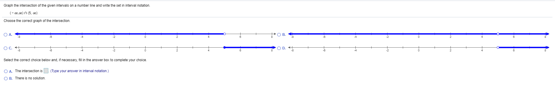 Solved Graph the intersection of the given intervals on a | Chegg.com