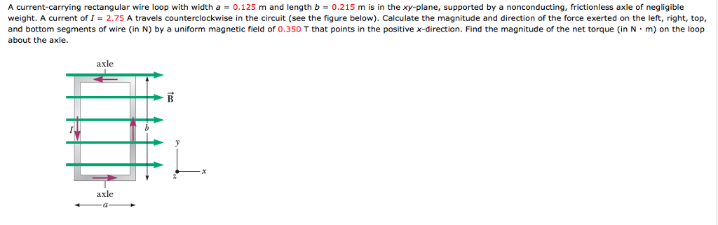 Solved A Current Carrying Rectangular Wire Loop With Width A 1364
