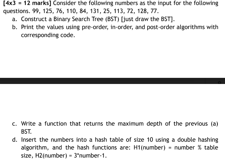Solved Do it with c++ and it is related to data structure | Chegg.com