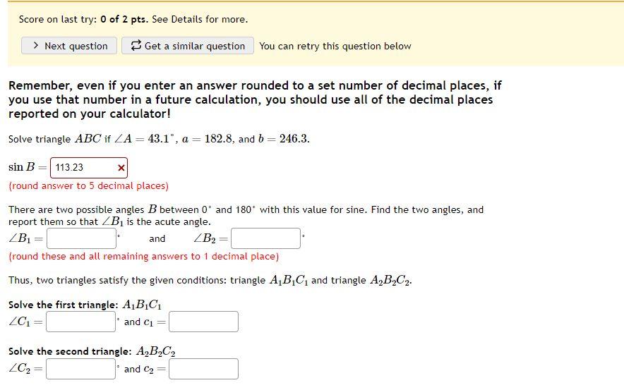 Solved Score on last try: 0 of 2 pts. See Details for more. | Chegg.com