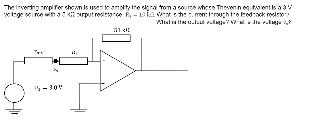 Solved The inverting amplifier shown is used to amplify the | Chegg.com
