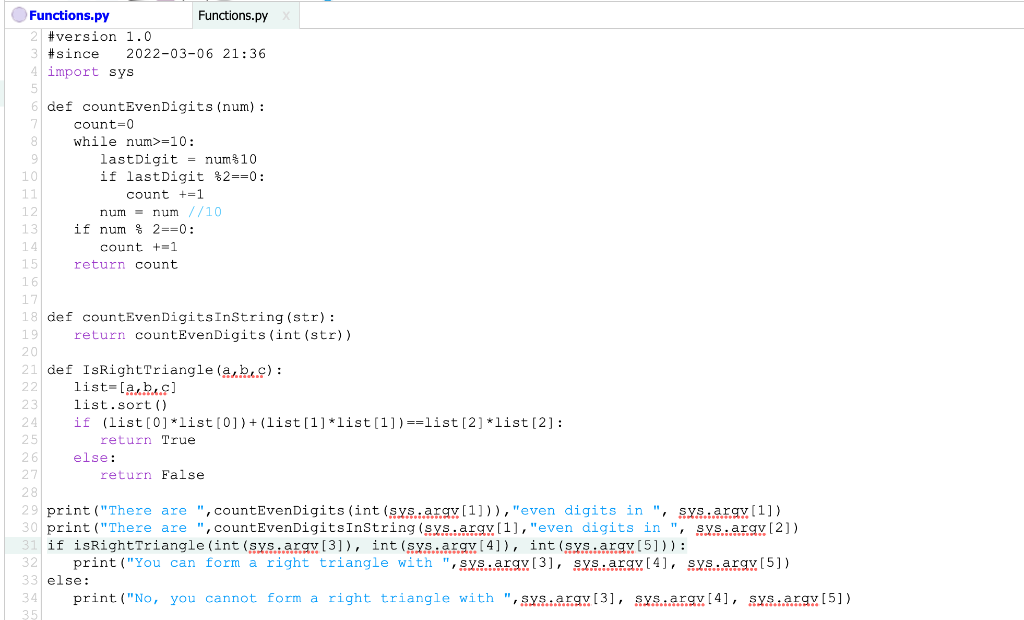 Solved Functions.py Functions.py #version 1.0 3 #since | Chegg.com