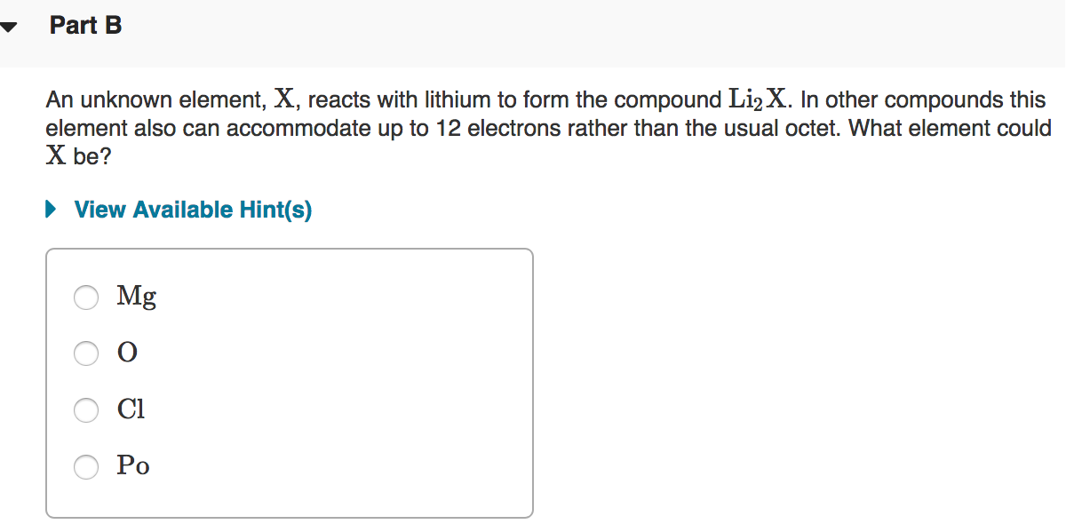 Solved A. If the following elements were to form an ionic | Chegg.com