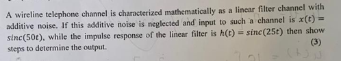 Solved A wireline telephone channel is characterized | Chegg.com