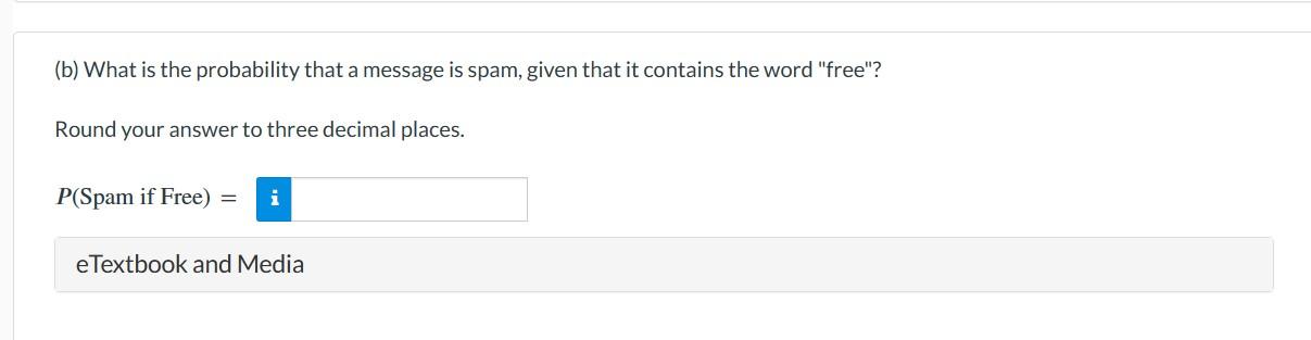Solved Identifying Spam Text Messages Bayes' rule can be | Chegg.com