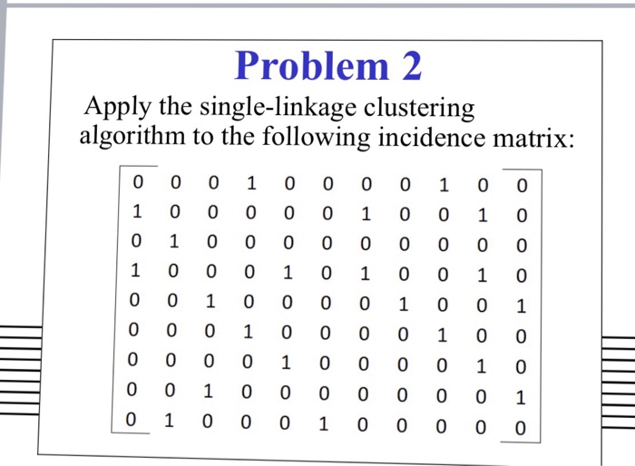 Solved Problem 2 Apply the single-linkage clustering | Chegg.com Solved Problem 2 Apply the single-linkage clustering | Chegg.com