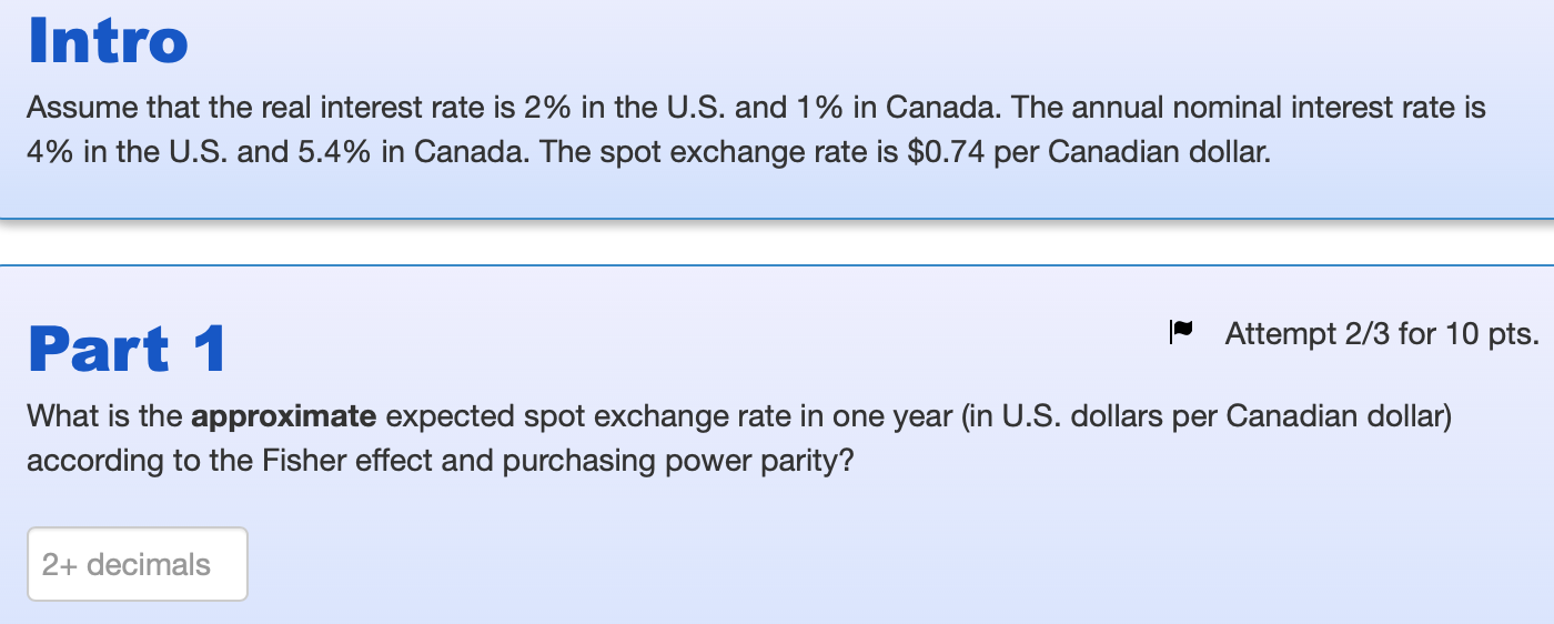Solved Intro Assume That The Real Interest Rate Is 2 In The Chegg