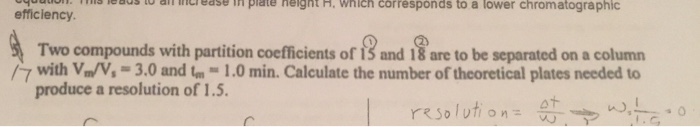 Solved Two compounds with partition coefficients of 15 and | Chegg.com